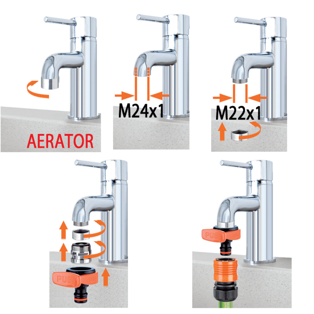 Raccordo con attacco rapido per rubinetto acqua 3/4"